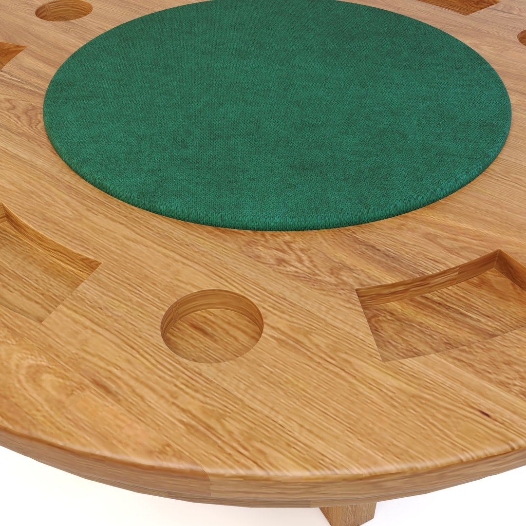 Solid oak poker table 3D model - TurboSquid 1831600