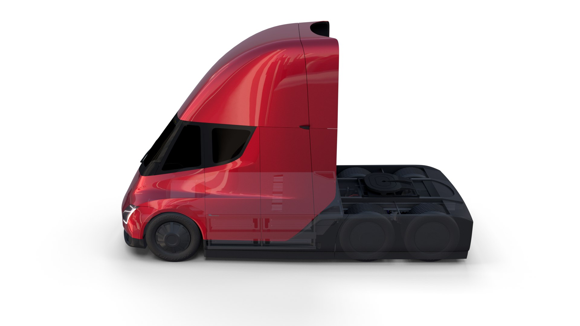3D tesla semi truck chassis model - TurboSquid 1567804