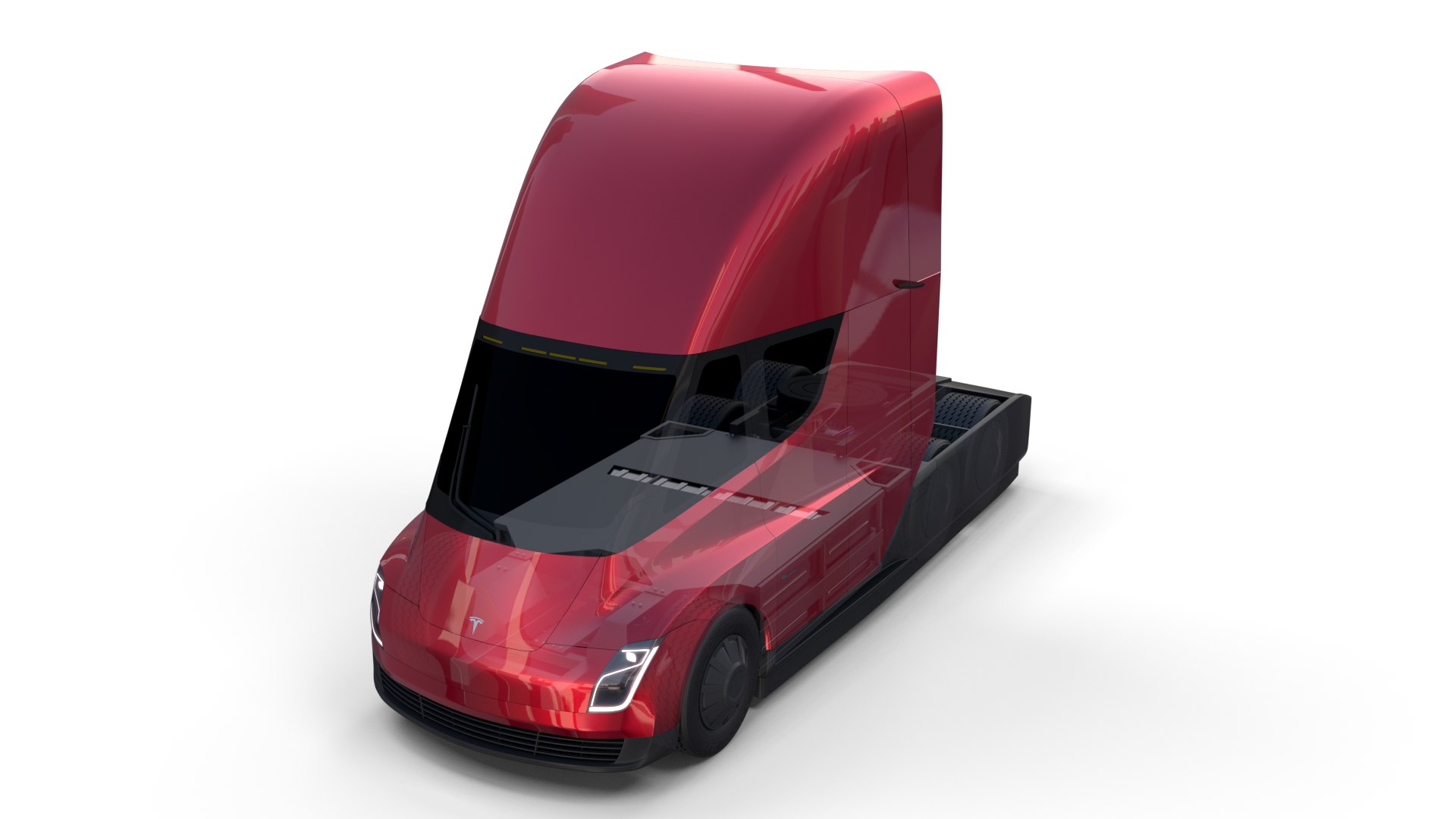 3D tesla semi truck chassis model - TurboSquid 1567804
