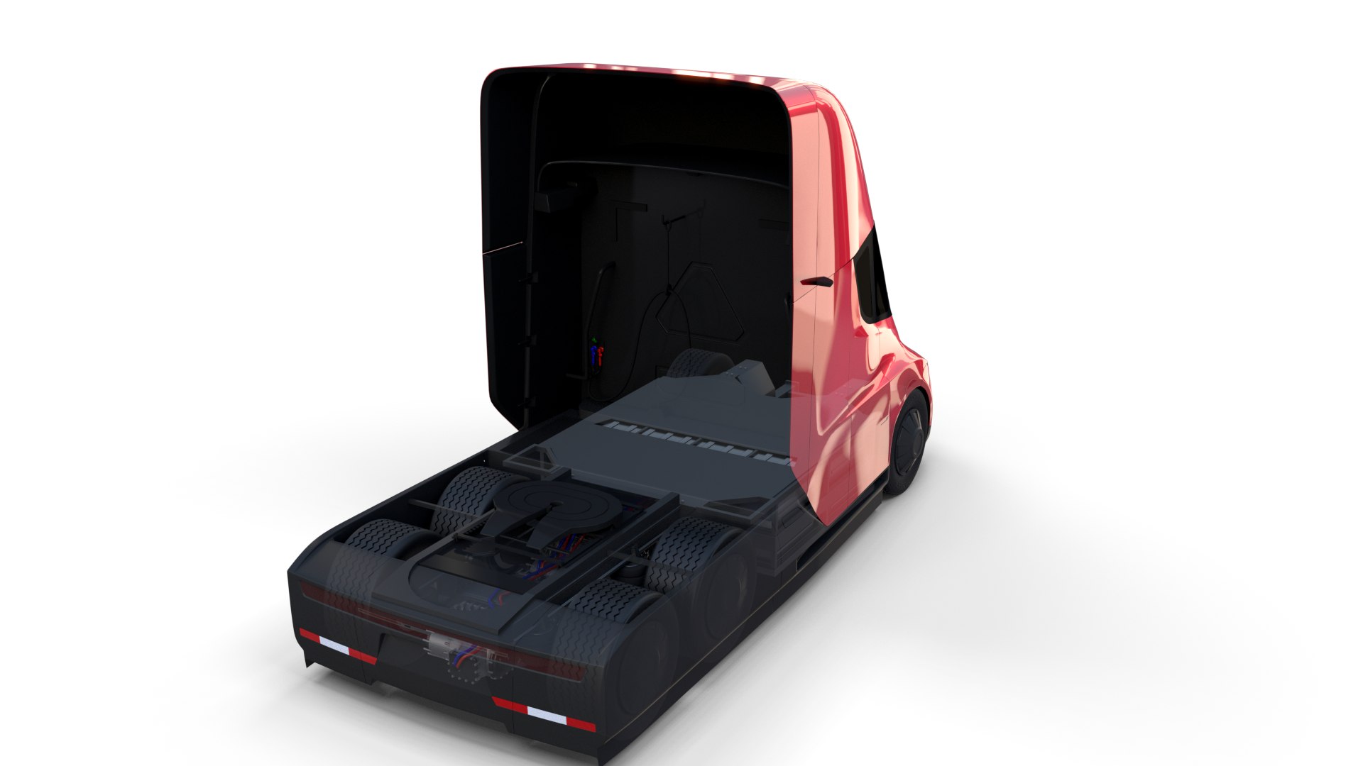 3D tesla semi truck chassis model - TurboSquid 1567804