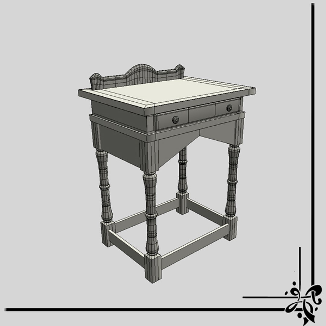 small desk 3d model