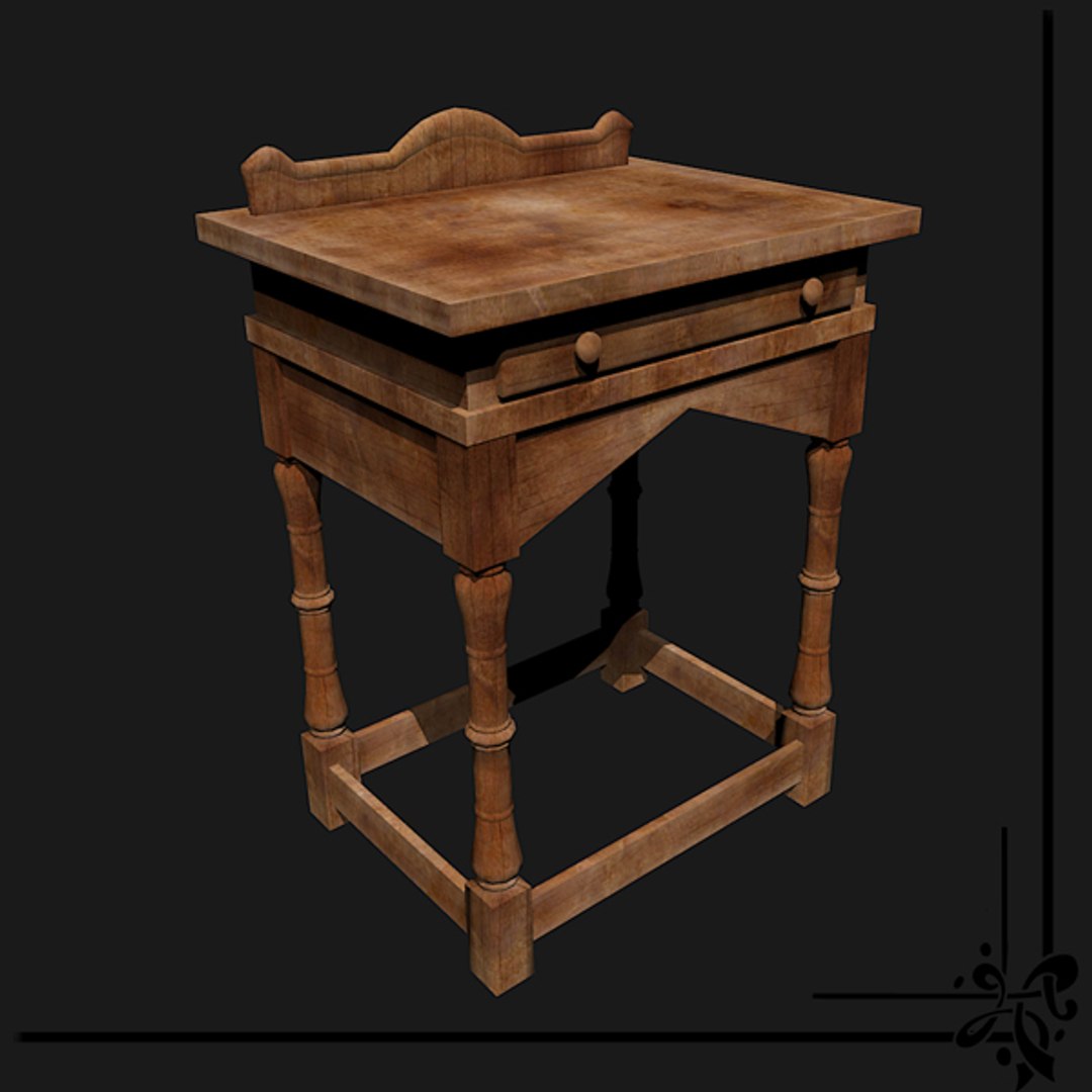 small desk 3d model