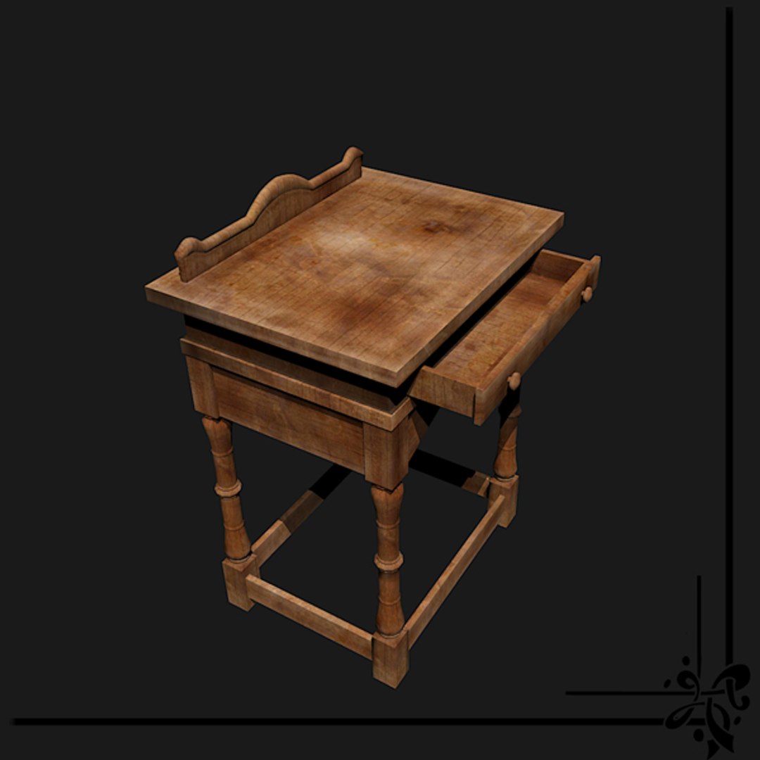 small desk 3d model