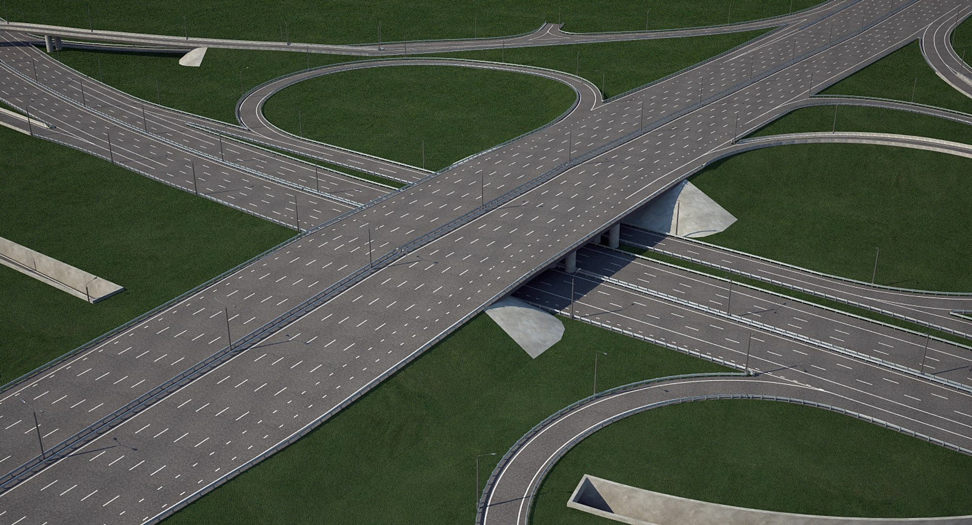 3D Model Highway Road Junction 2 | 1143618 | TurboSquid