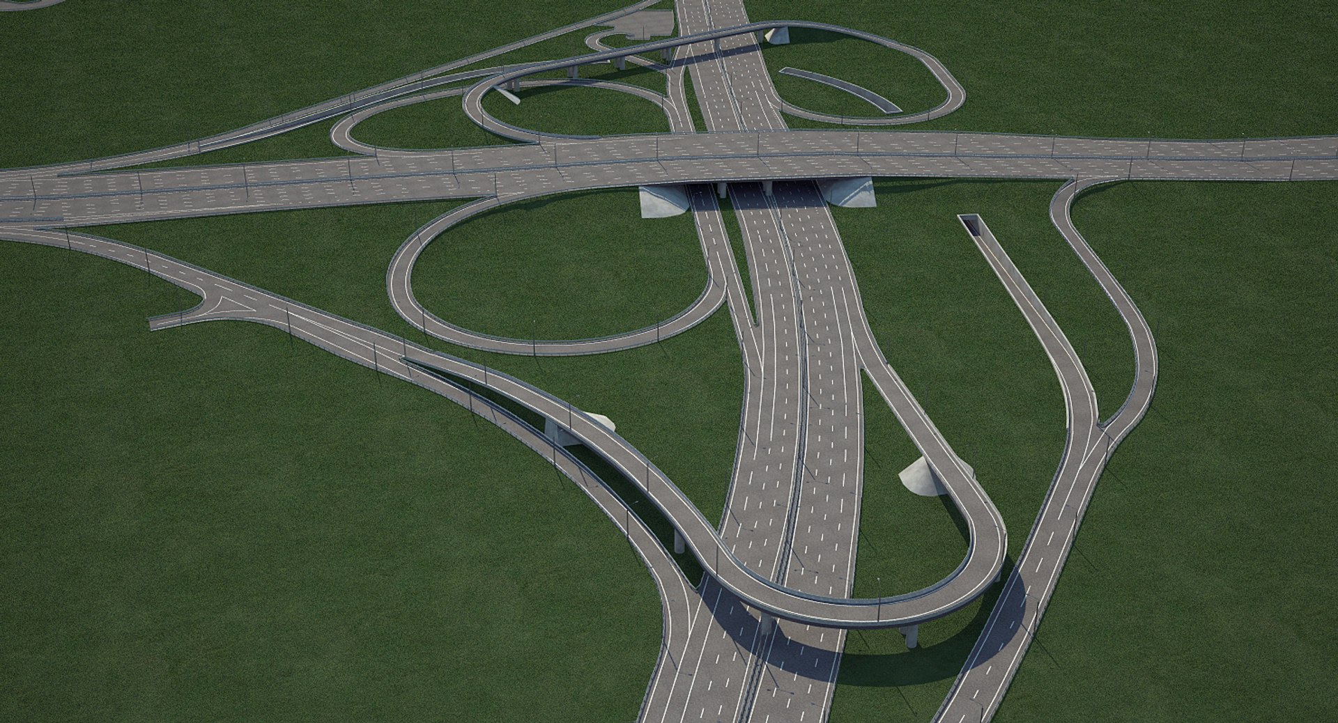 3D Model Highway Road Junction 2 | 1143618 | TurboSquid