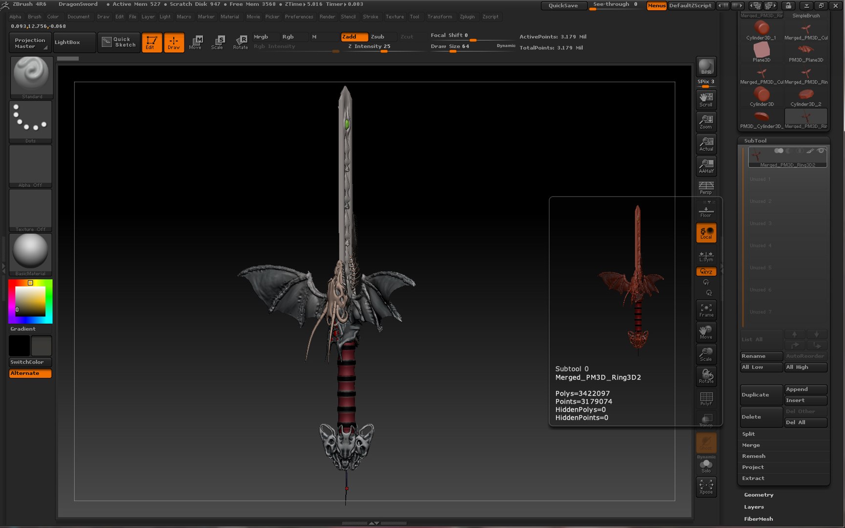3d model sword dragon