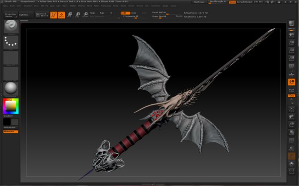 3d model sword dragon