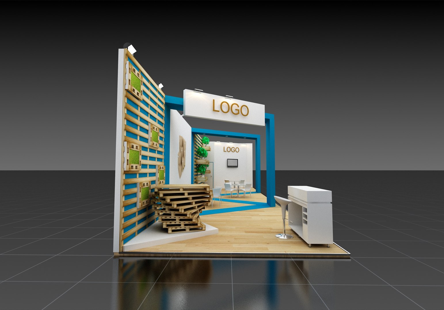3D Exhibition stand model - TurboSquid 2018572