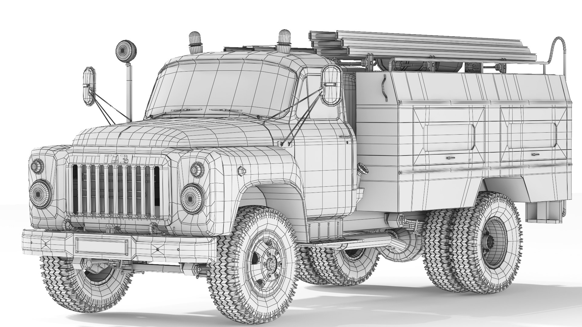 GAZ 53 AC-30-106G Fire Truck 1987 Model - TurboSquid 2055865