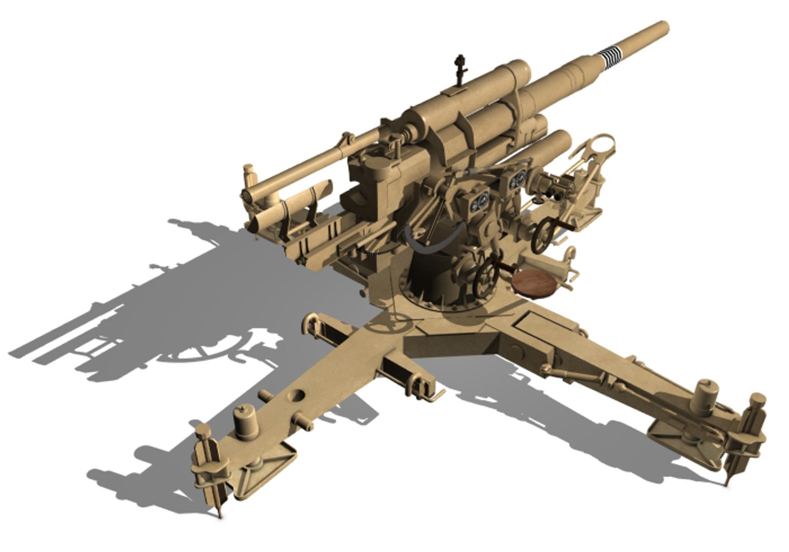 3D 8 Cm Flak Model - TurboSquid 1346060