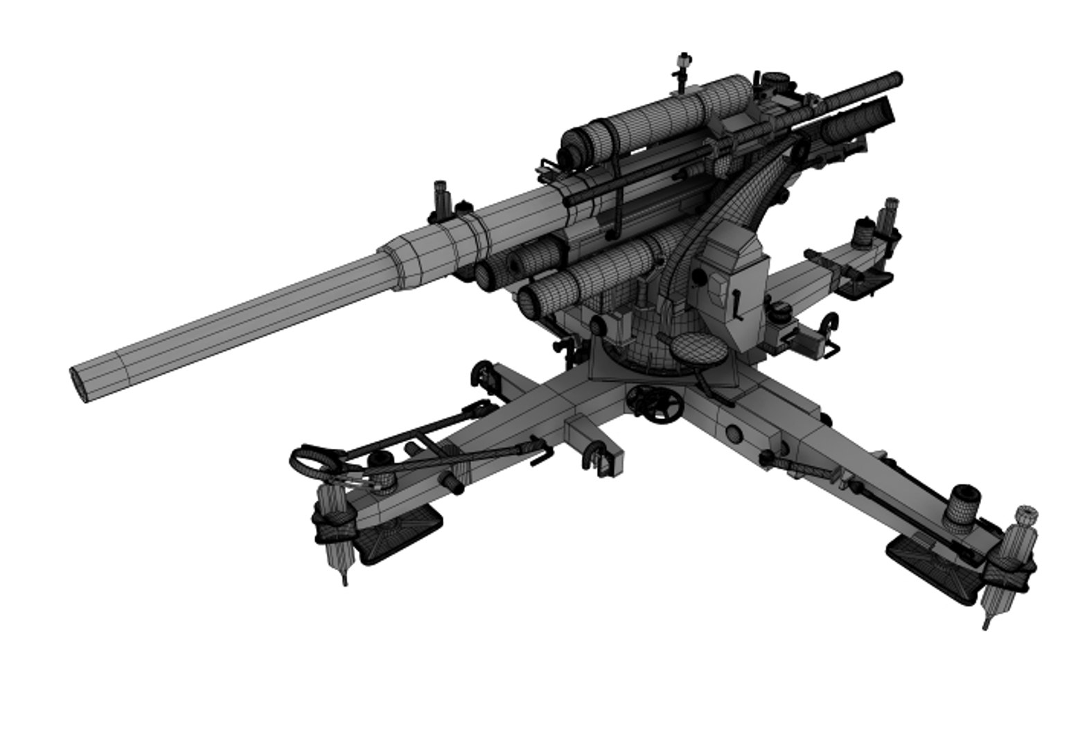 3D 8 Cm Flak Model - TurboSquid 1346060