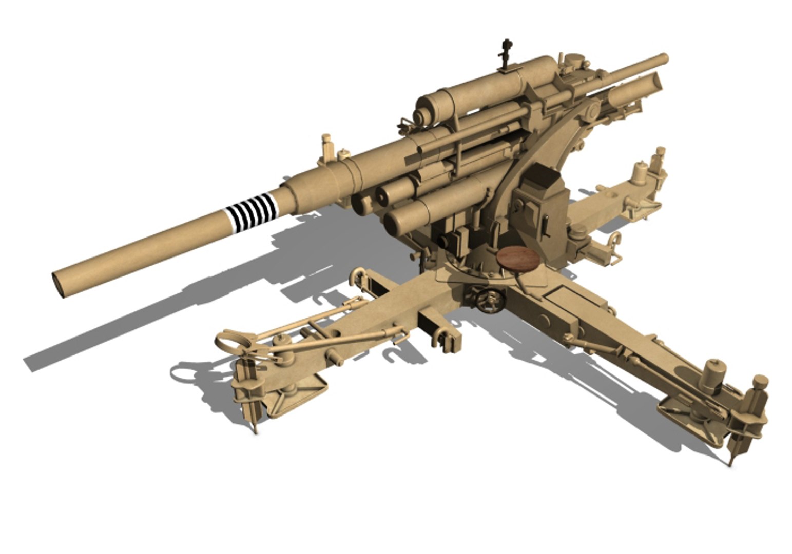 3D 8 Cm Flak Model - TurboSquid 1346060