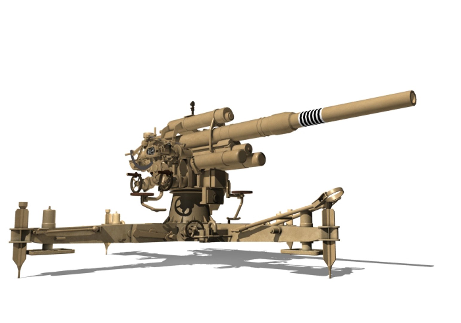 3D 8 Cm Flak Model - TurboSquid 1346060