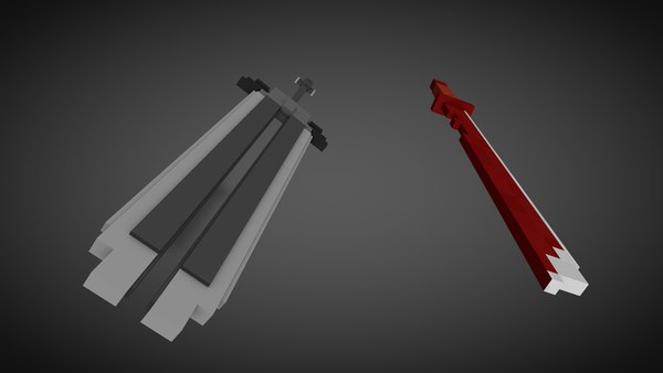 3d minecraft weapon pack 2 model