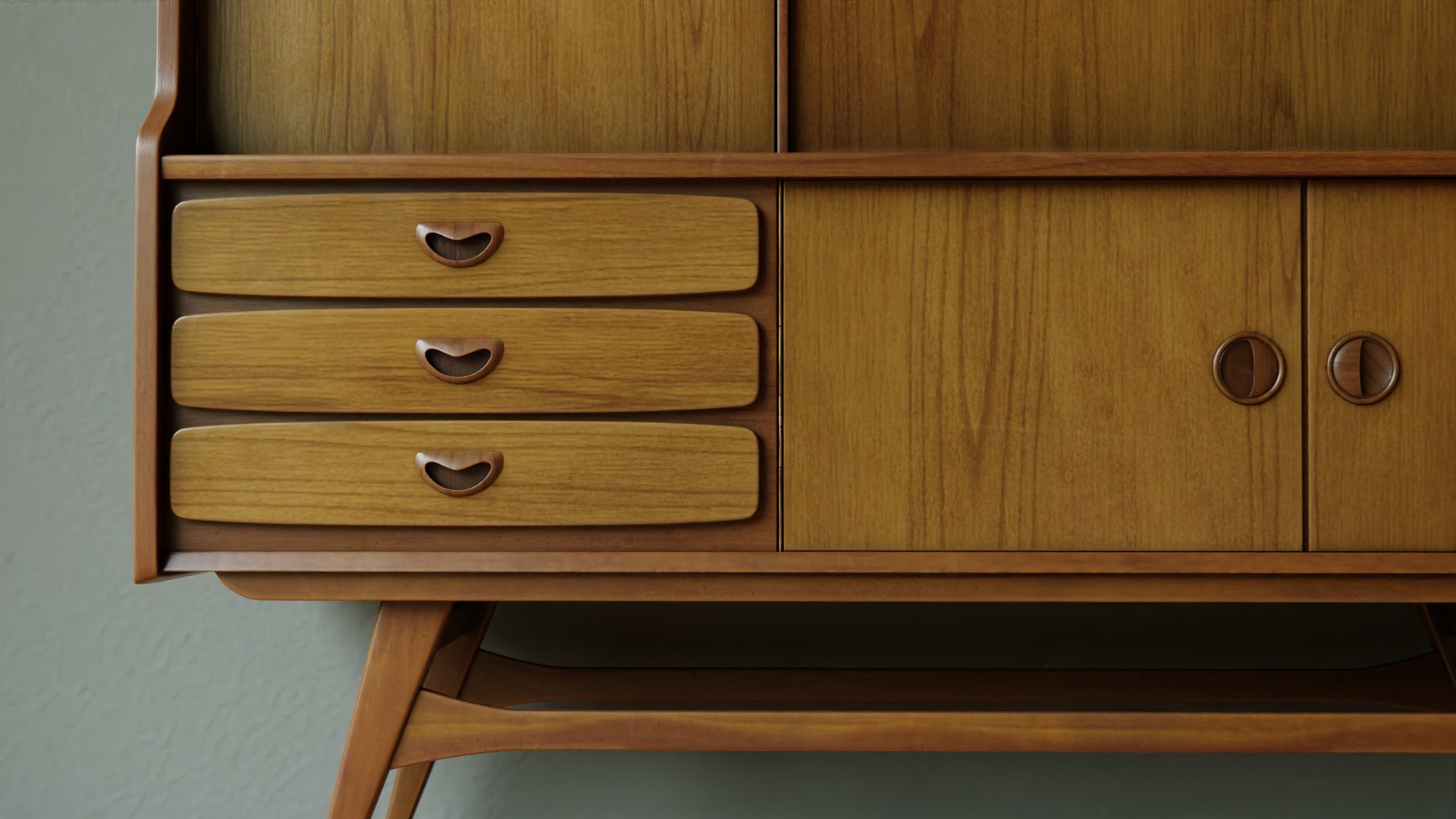 Mid Century Modern Vintage Cabinet 3D Model - TurboSquid 2032722