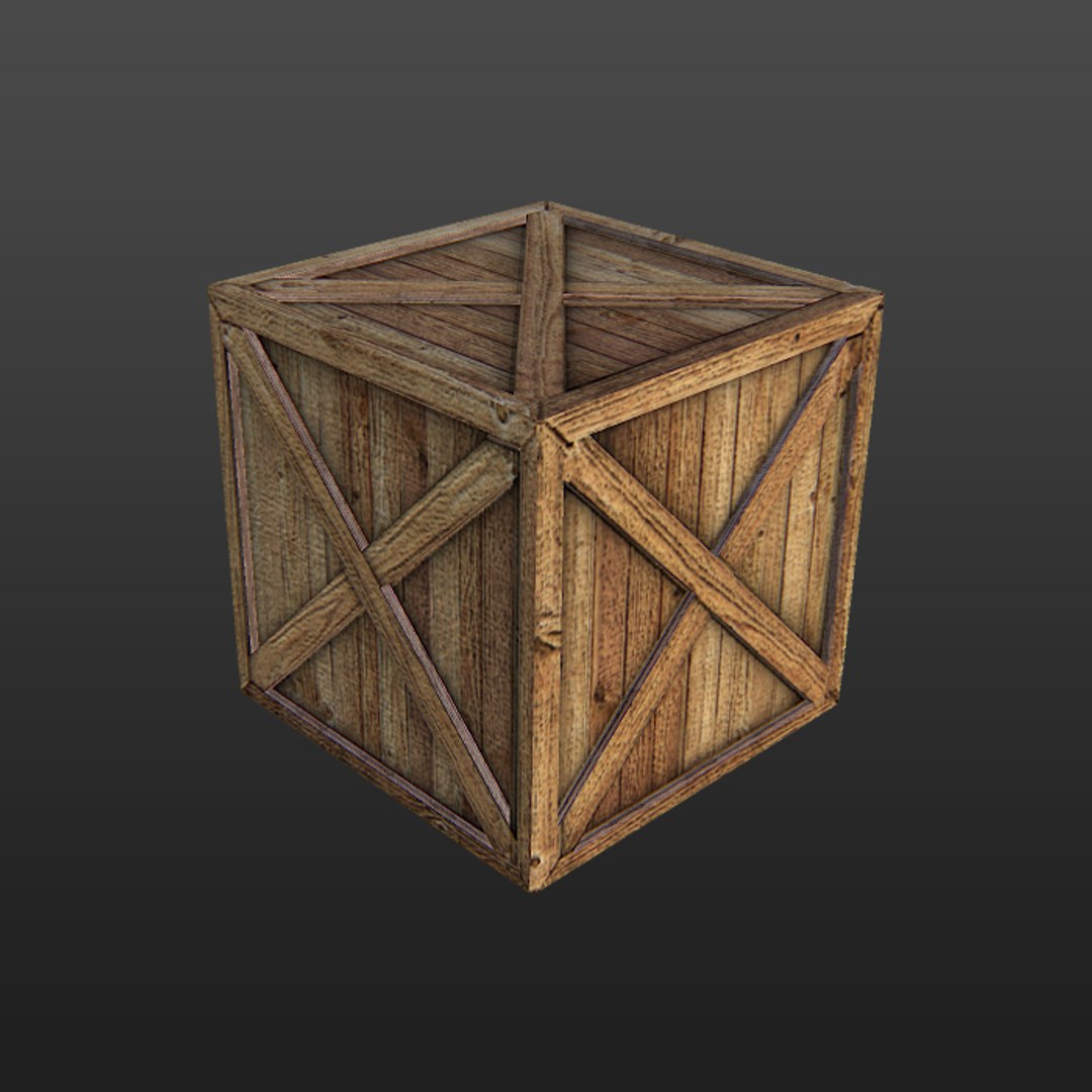 3d wooden crate games model