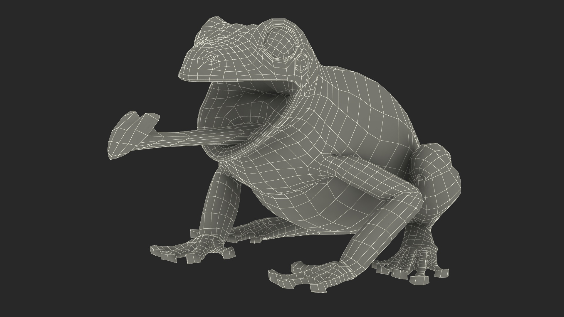 3D Australian Green Tree Frog With Extended Tongue Model - TurboSquid ...
