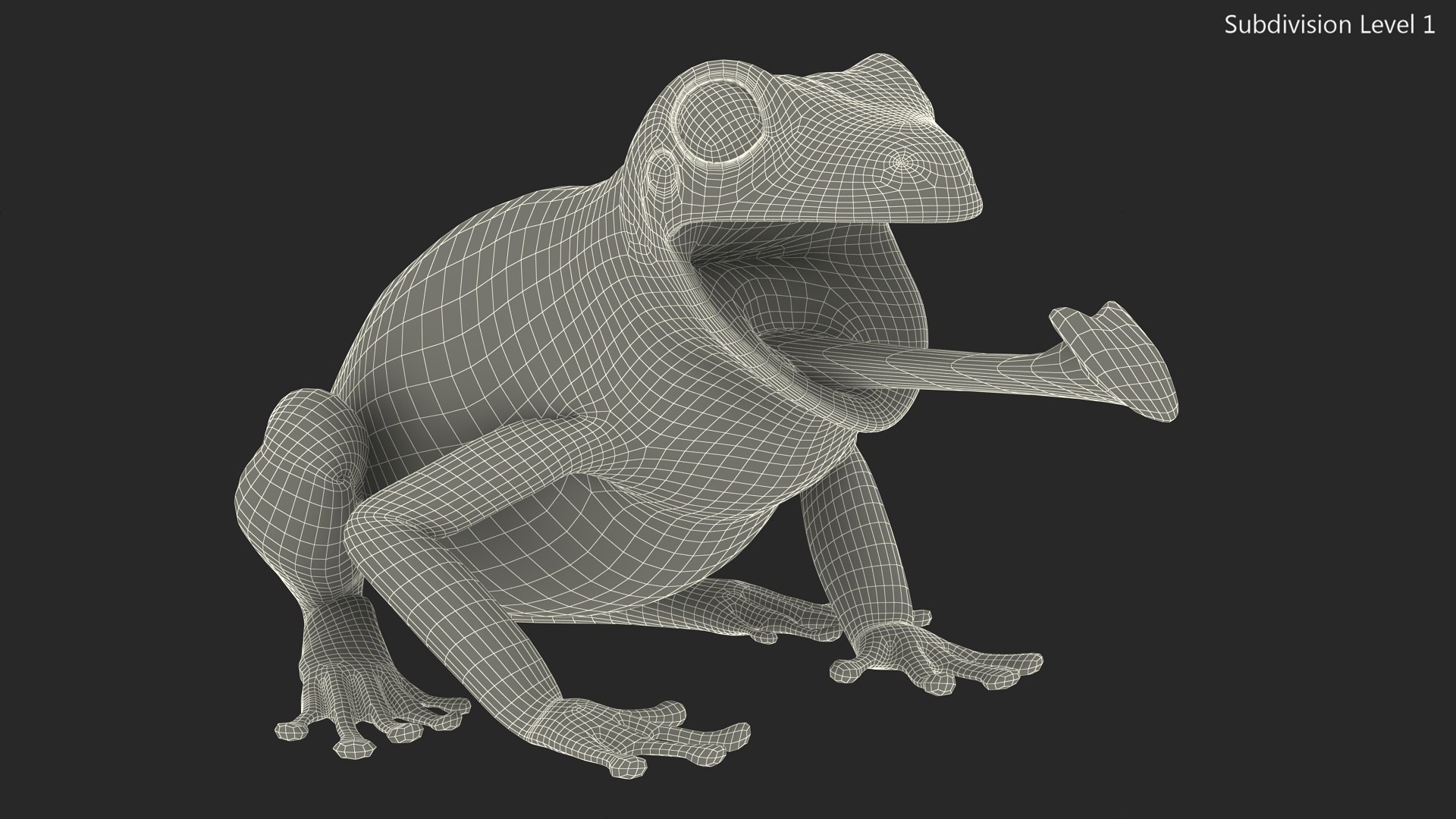3D Australian Green Tree Frog With Extended Tongue Model - TurboSquid ...