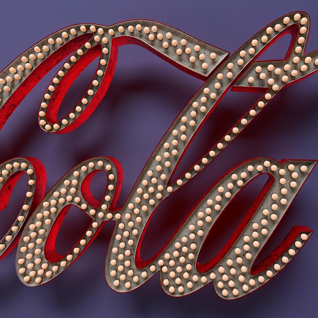 3d Model Coca Cola Vintage Sign