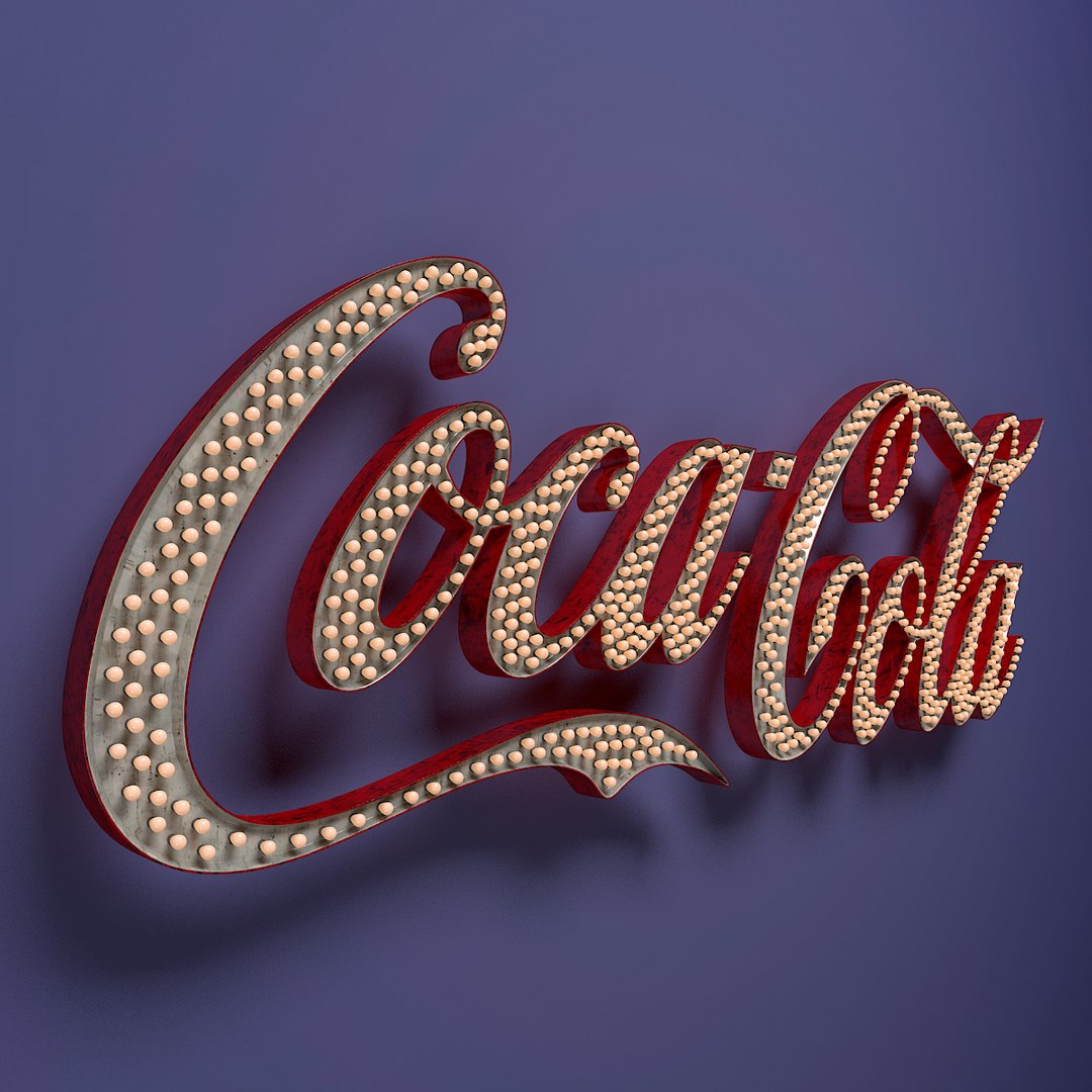 3d Model Coca Cola Vintage Sign