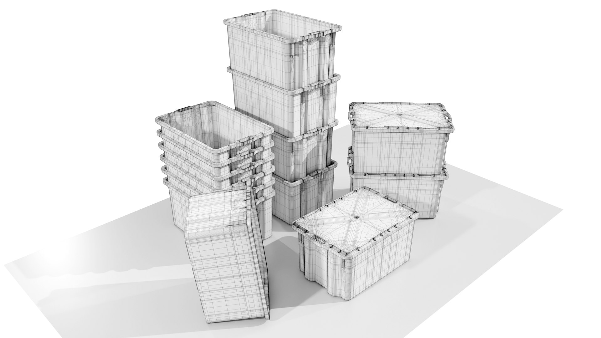 3D Plastic Crates - TurboSquid 2046928