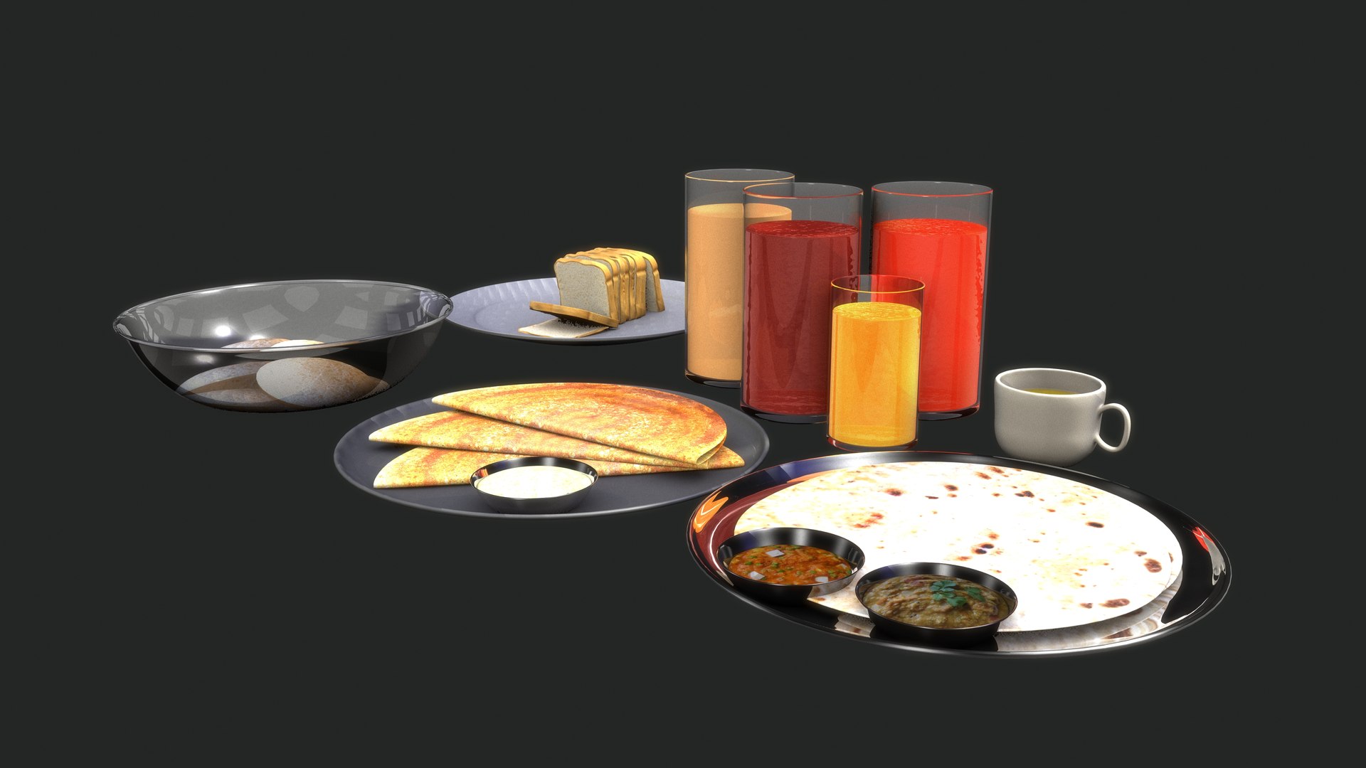 Breakfast 3D model - TurboSquid 1791592