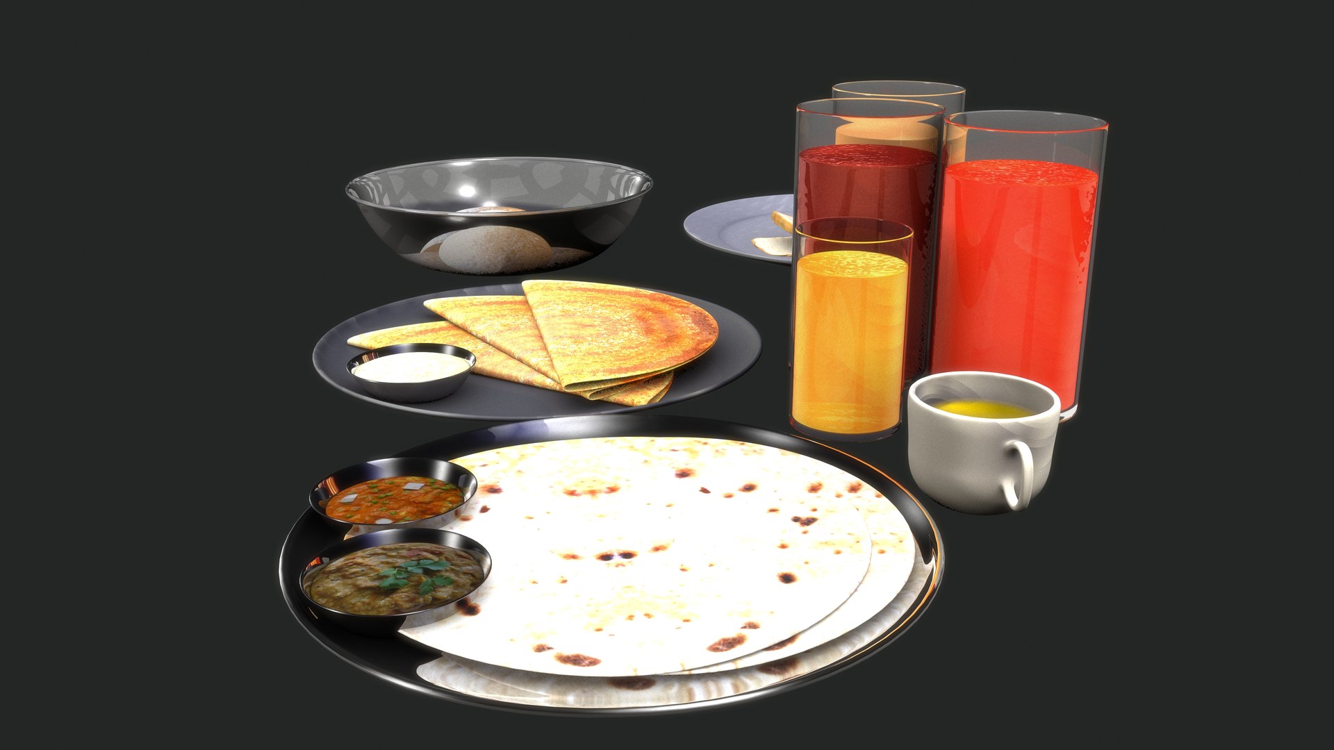 Breakfast 3D model - TurboSquid 1791592