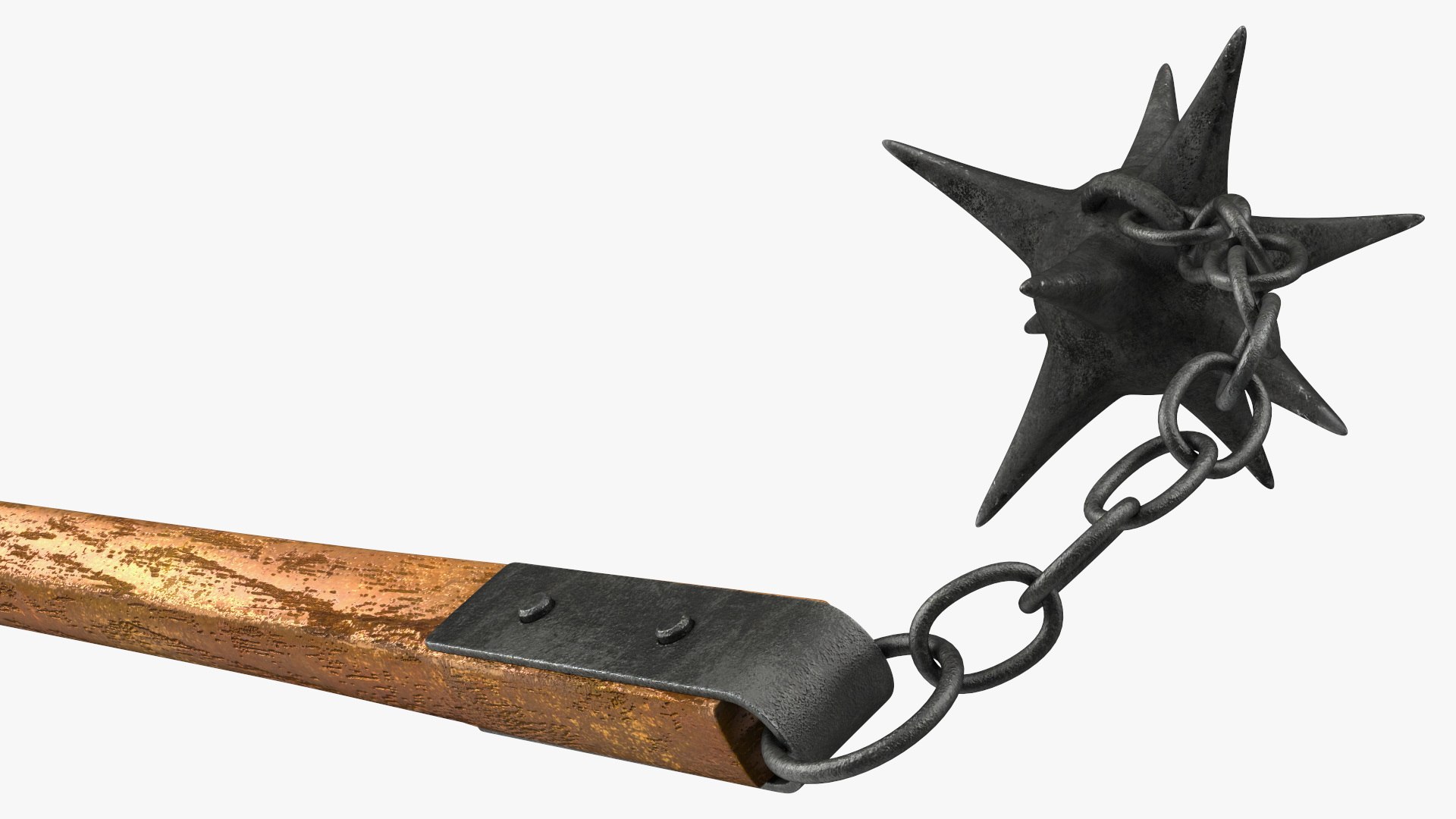 long spiked flail 3d model