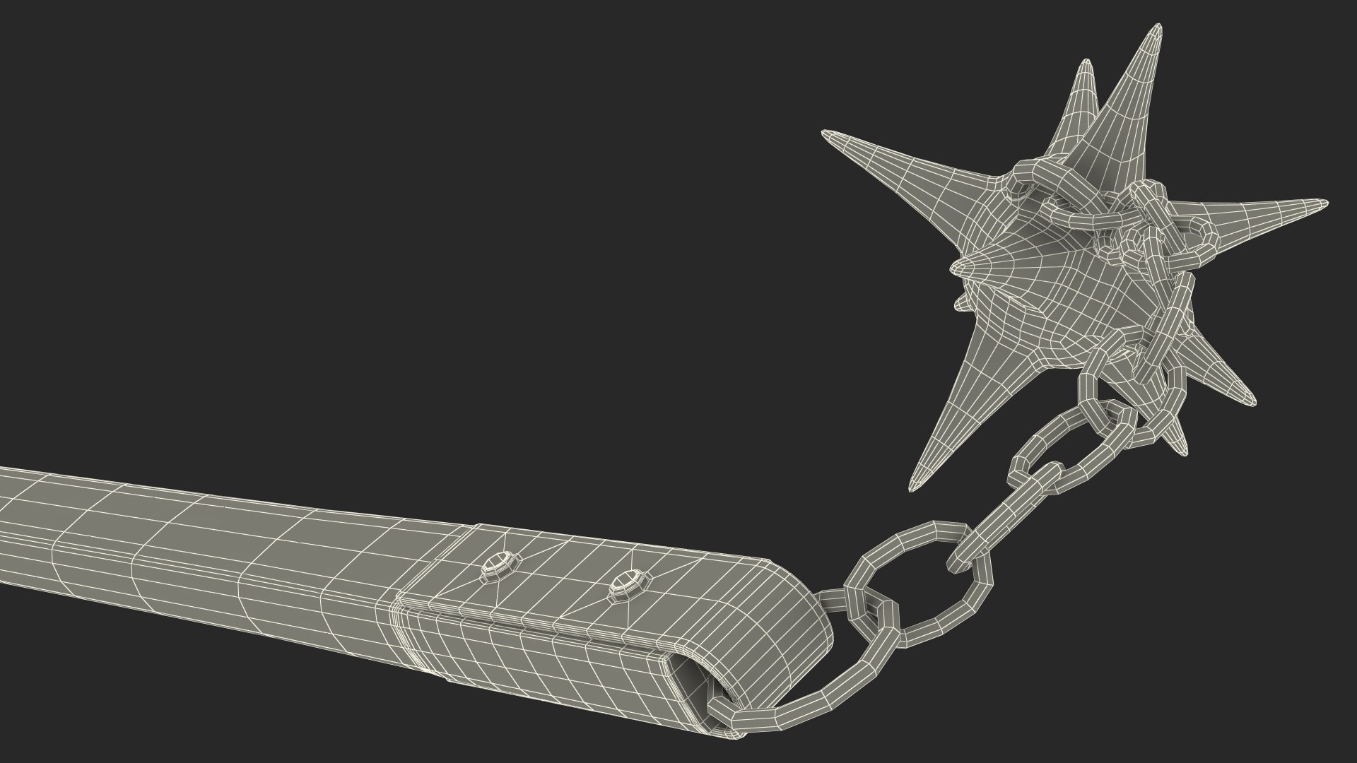 Long Spiked Flail 3d Model