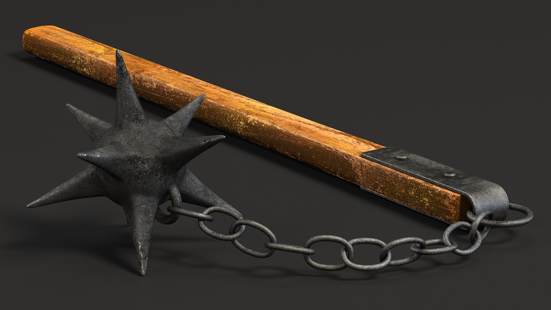 Long Spiked Flail 3d Model