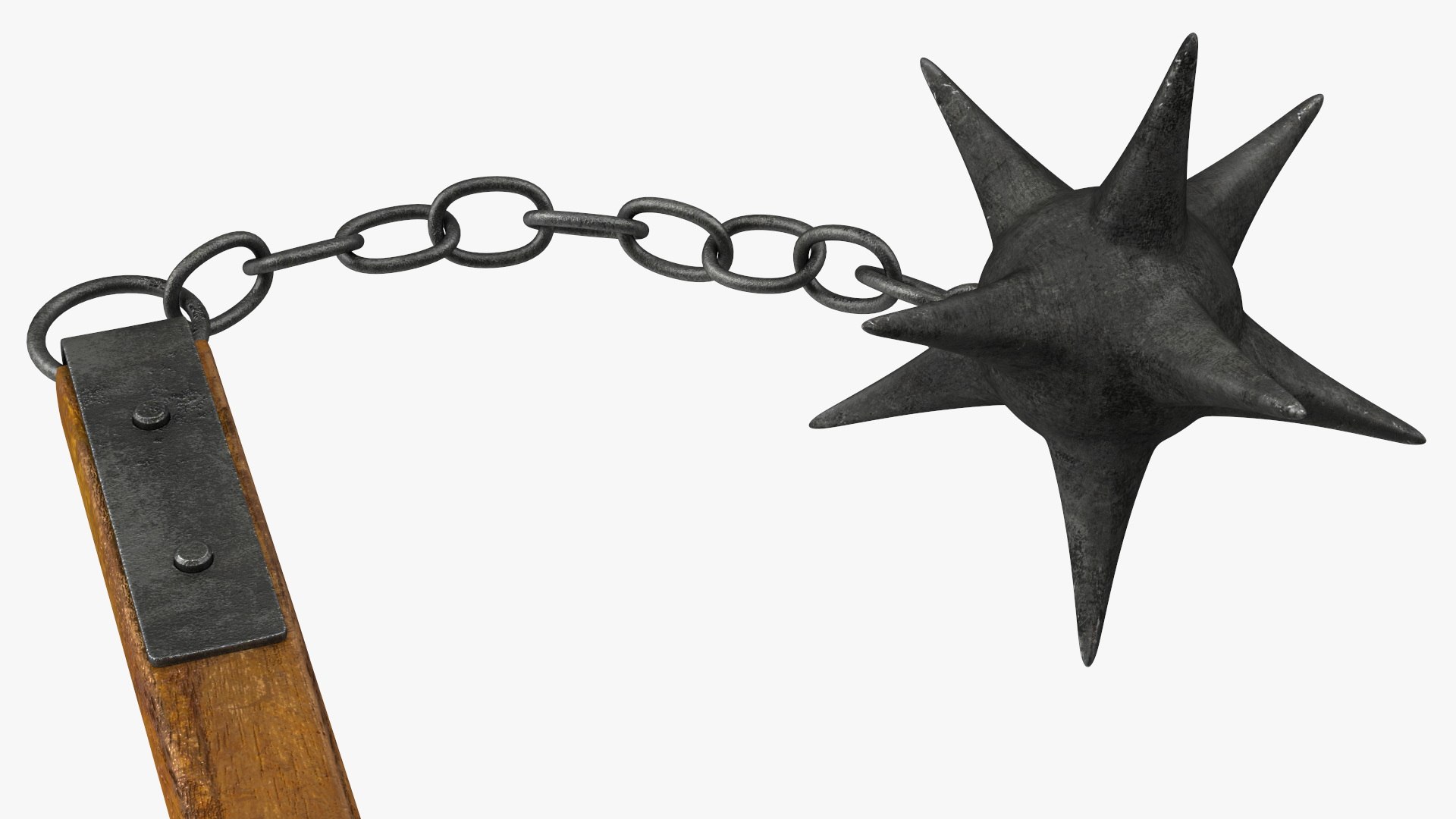 long spiked flail 3d model