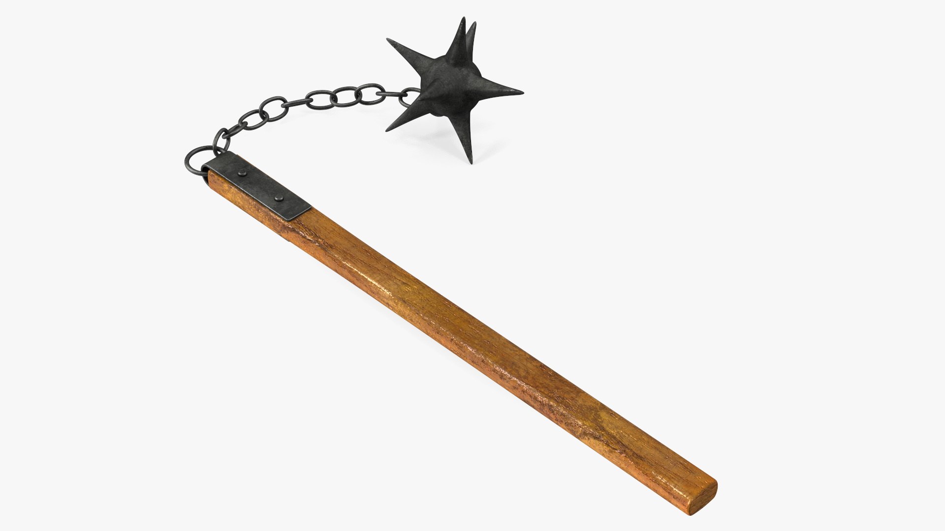 long spiked flail 3d model