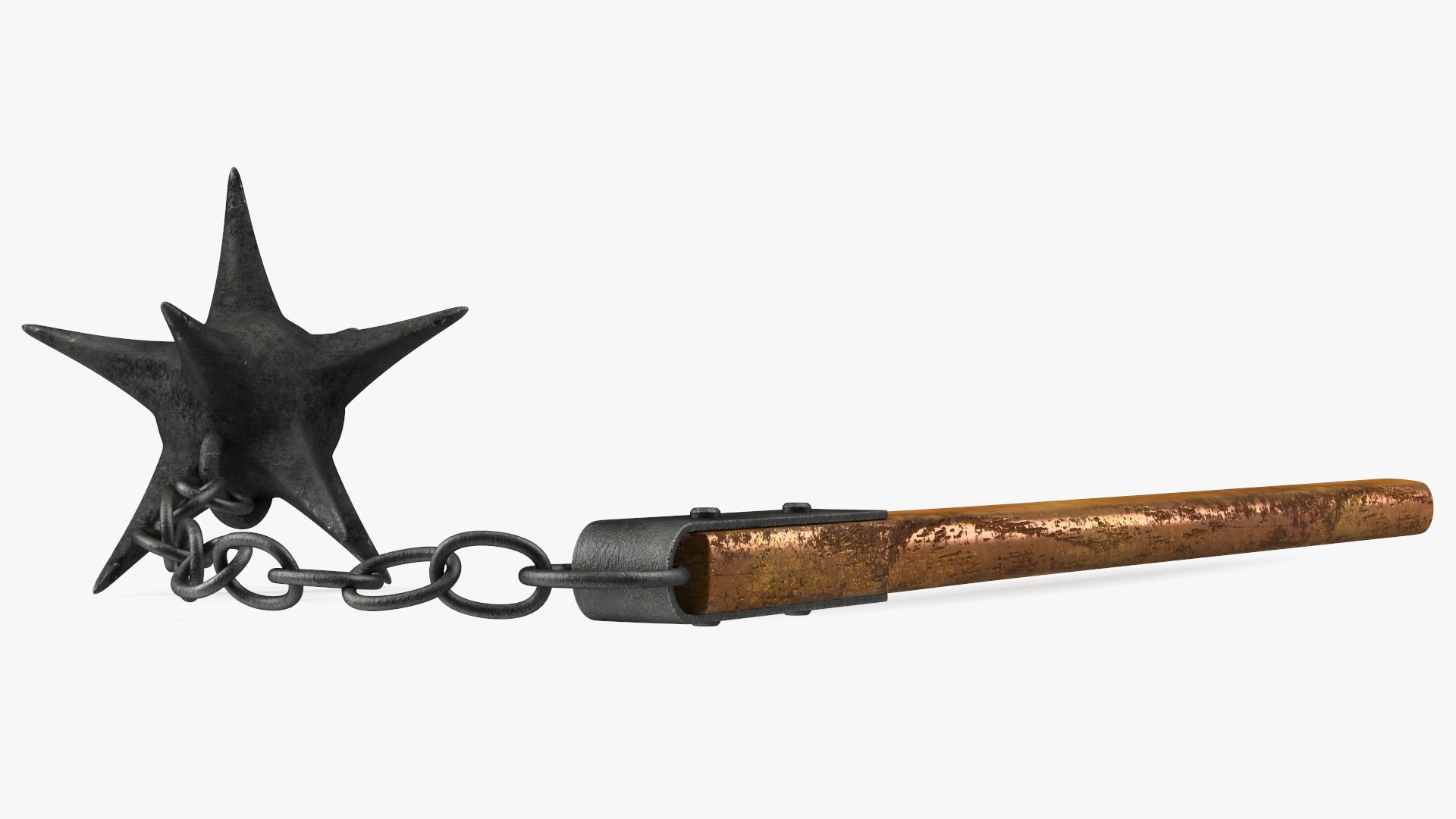 long spiked flail 3d model