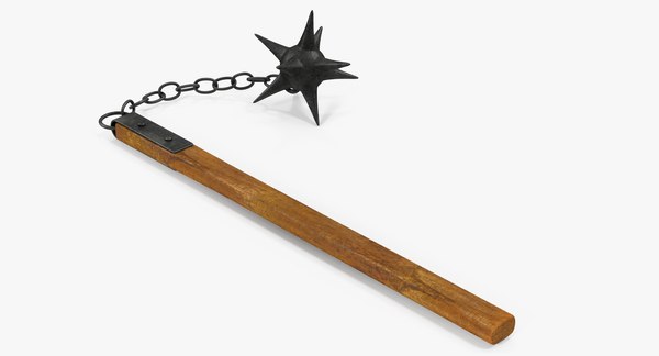 long spiked flail 3d model