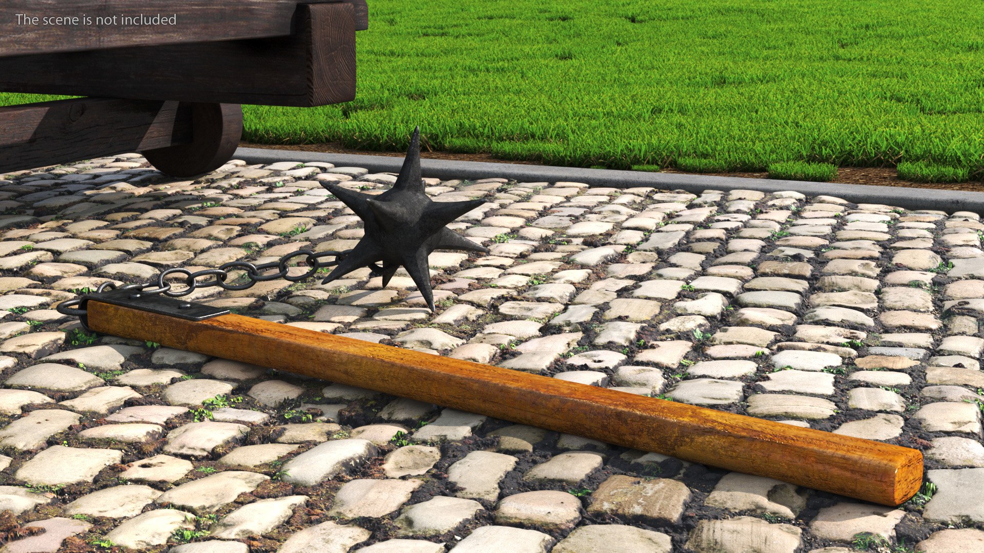 long spiked flail 3d model