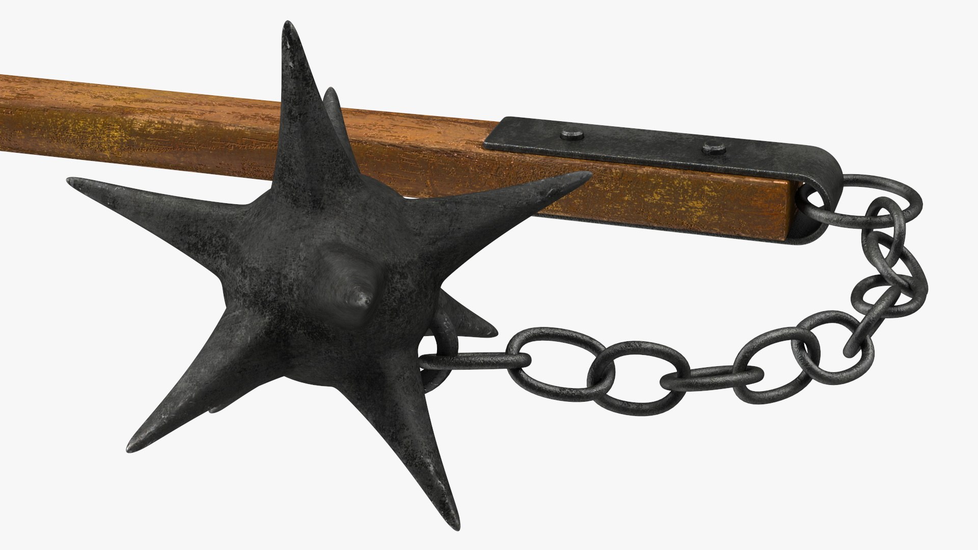 long spiked flail 3d model