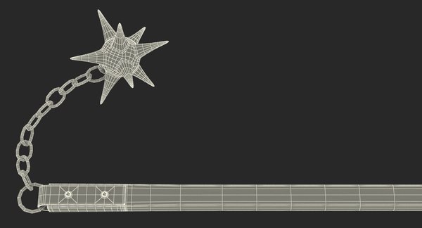 long spiked flail 3d model