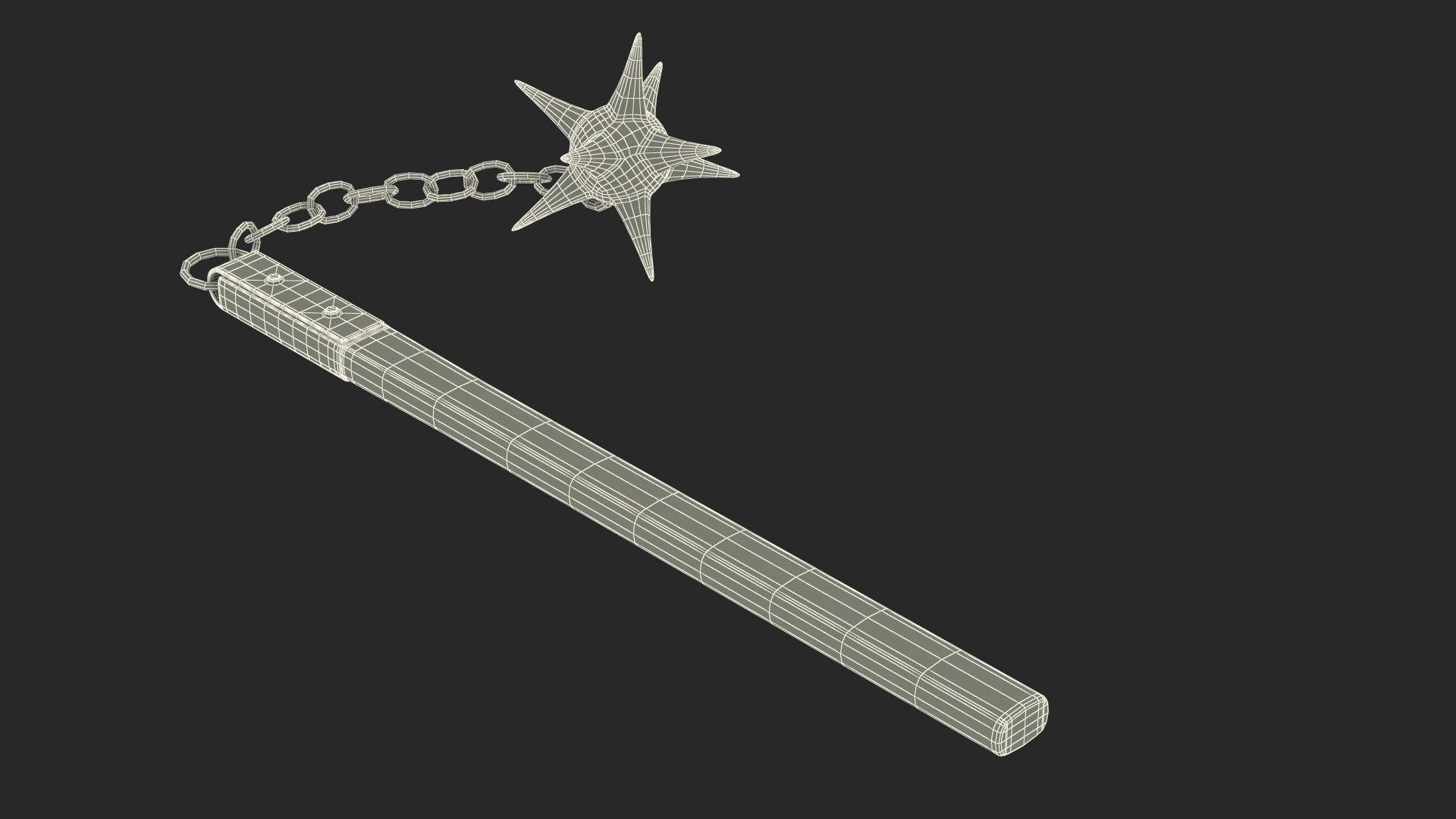 Long Spiked Flail 3d Model