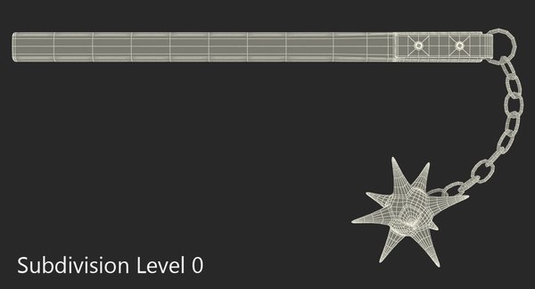 long spiked flail 3d model