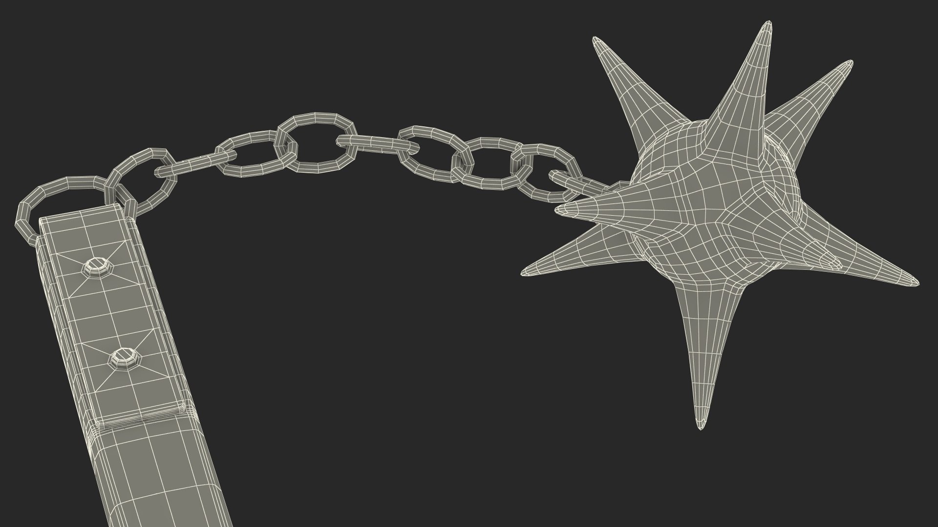 Long Spiked Flail 3d Model