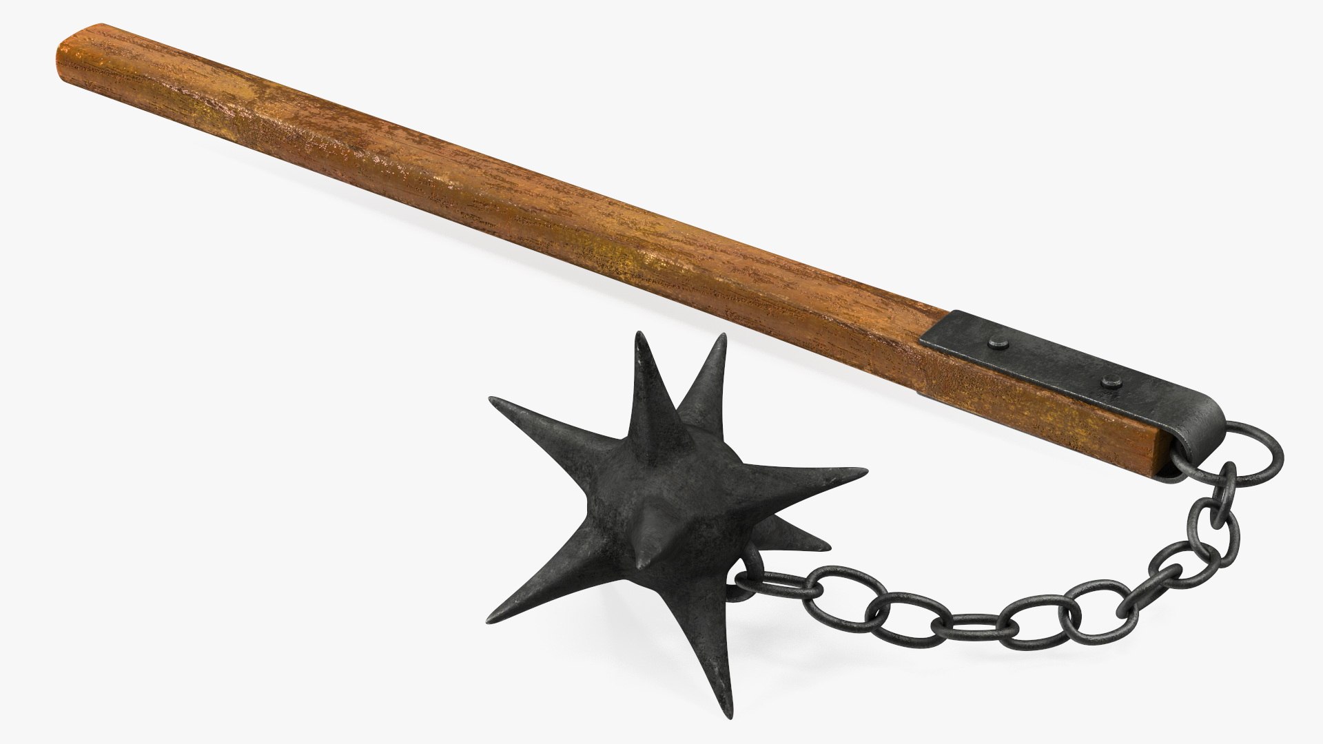 long spiked flail 3d model