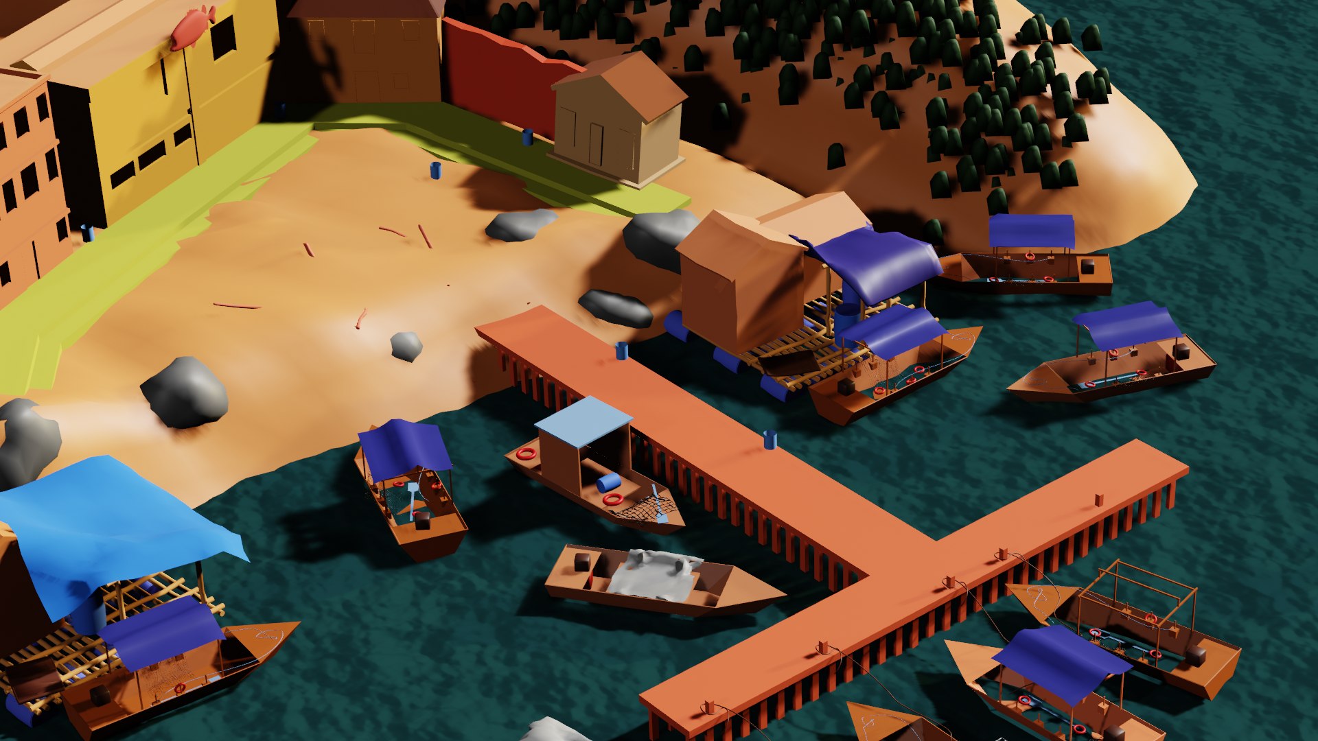 Fishing Port Model - TurboSquid 2070212