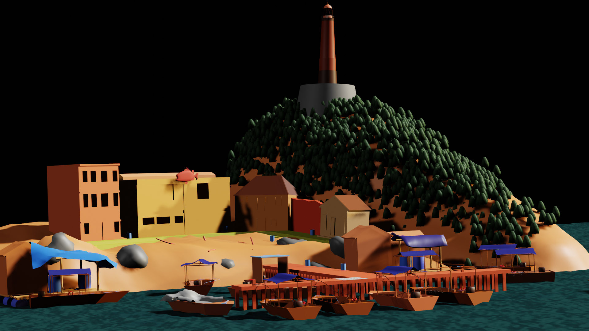 Fishing Port Model - TurboSquid 2070212