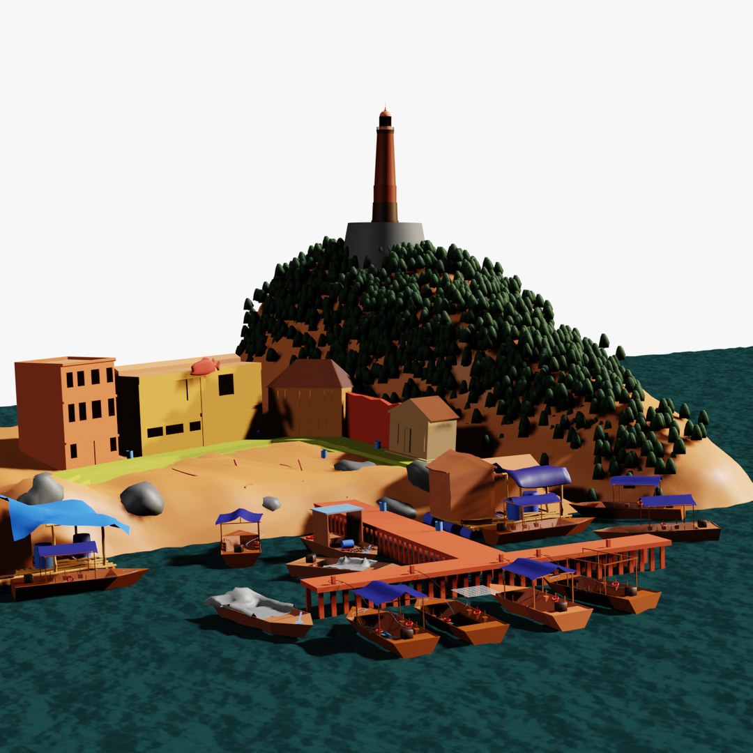 Fishing Port Model - TurboSquid 2070212