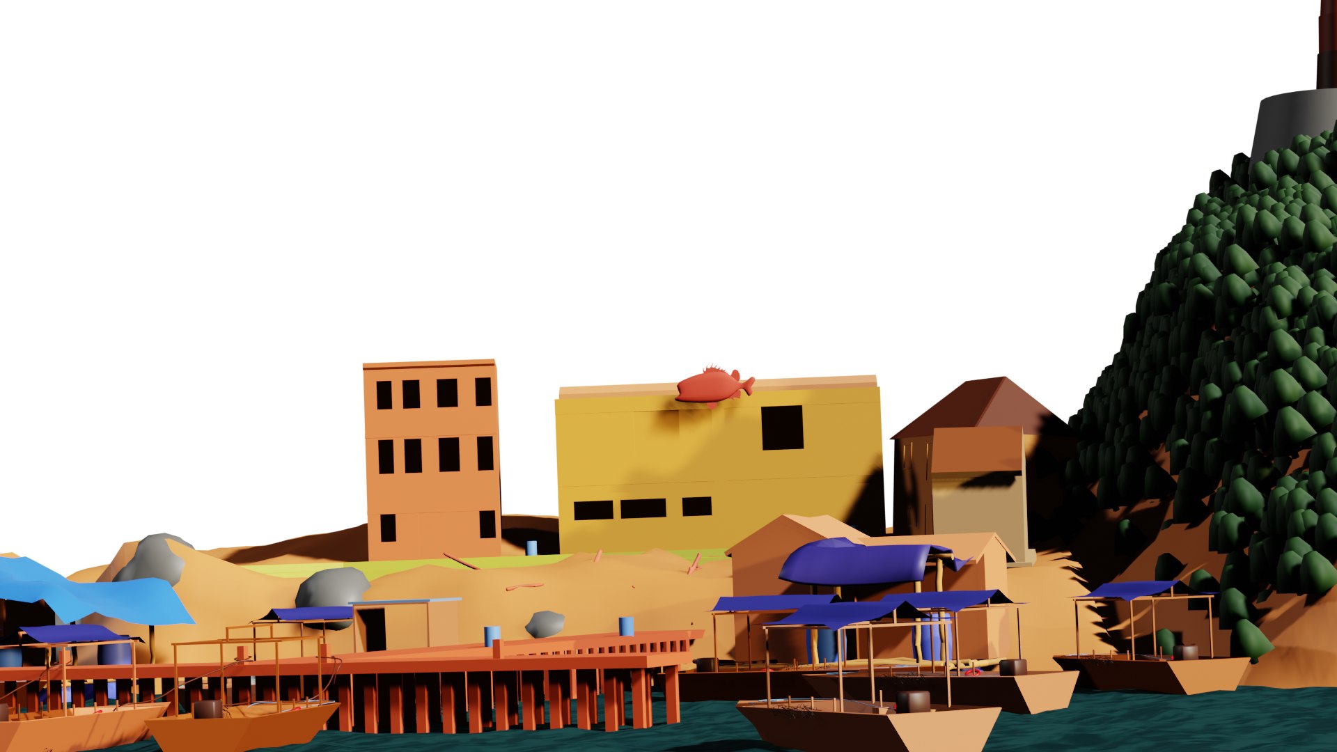 Fishing Port Model - TurboSquid 2070212