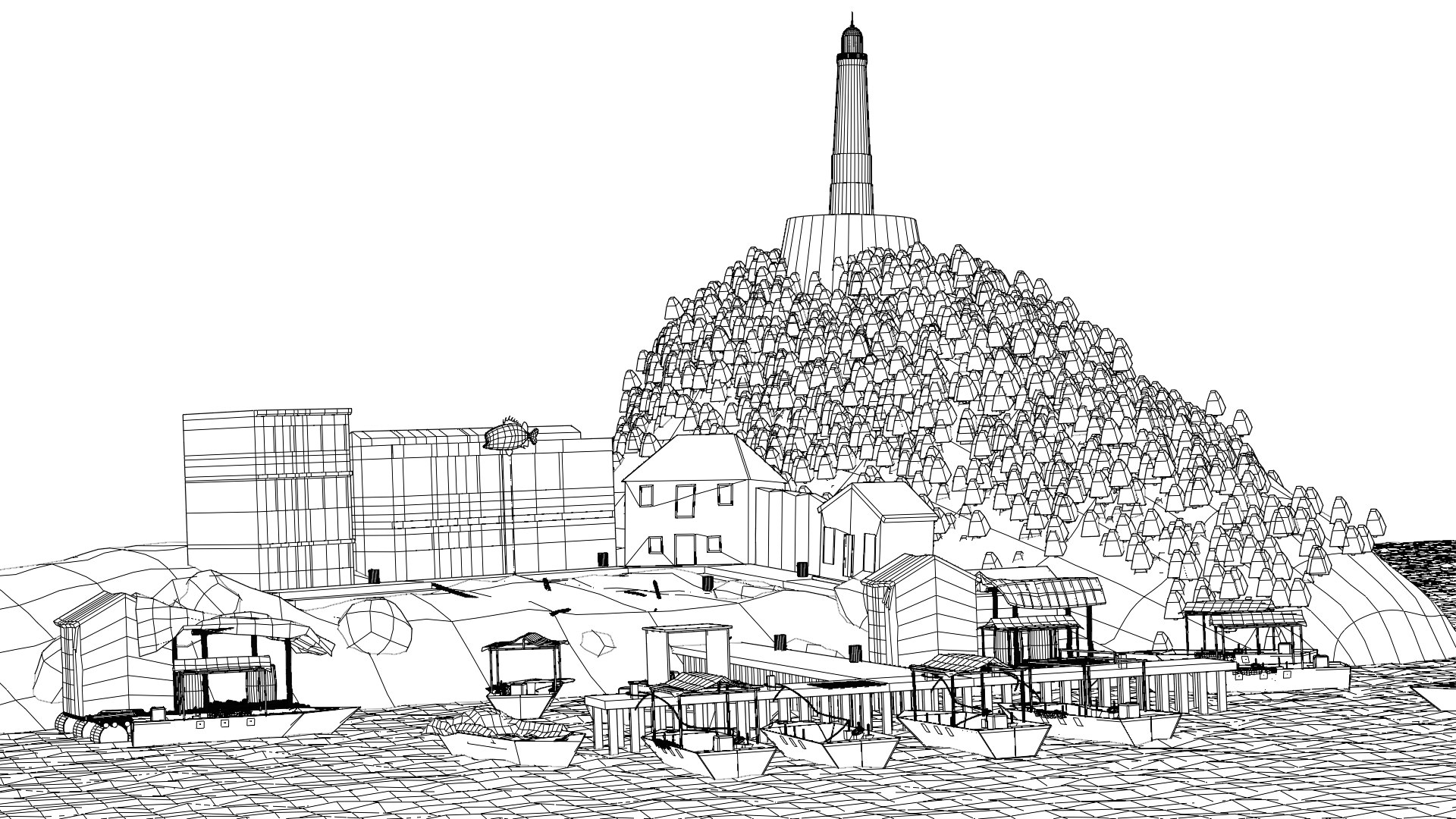 Fishing Port Model - TurboSquid 2070212