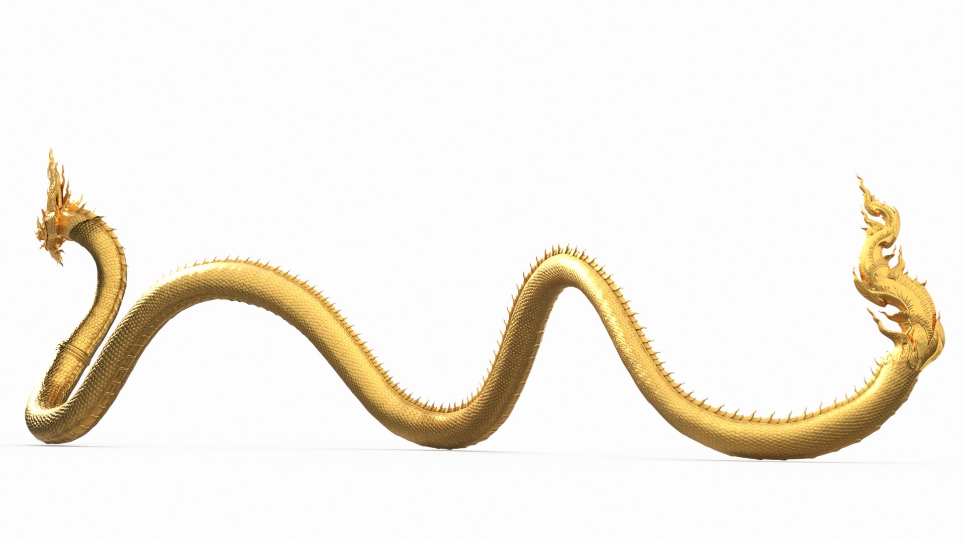 Gold Naga Dragon Rigged For Maya 3D Model - TurboSquid 2334184