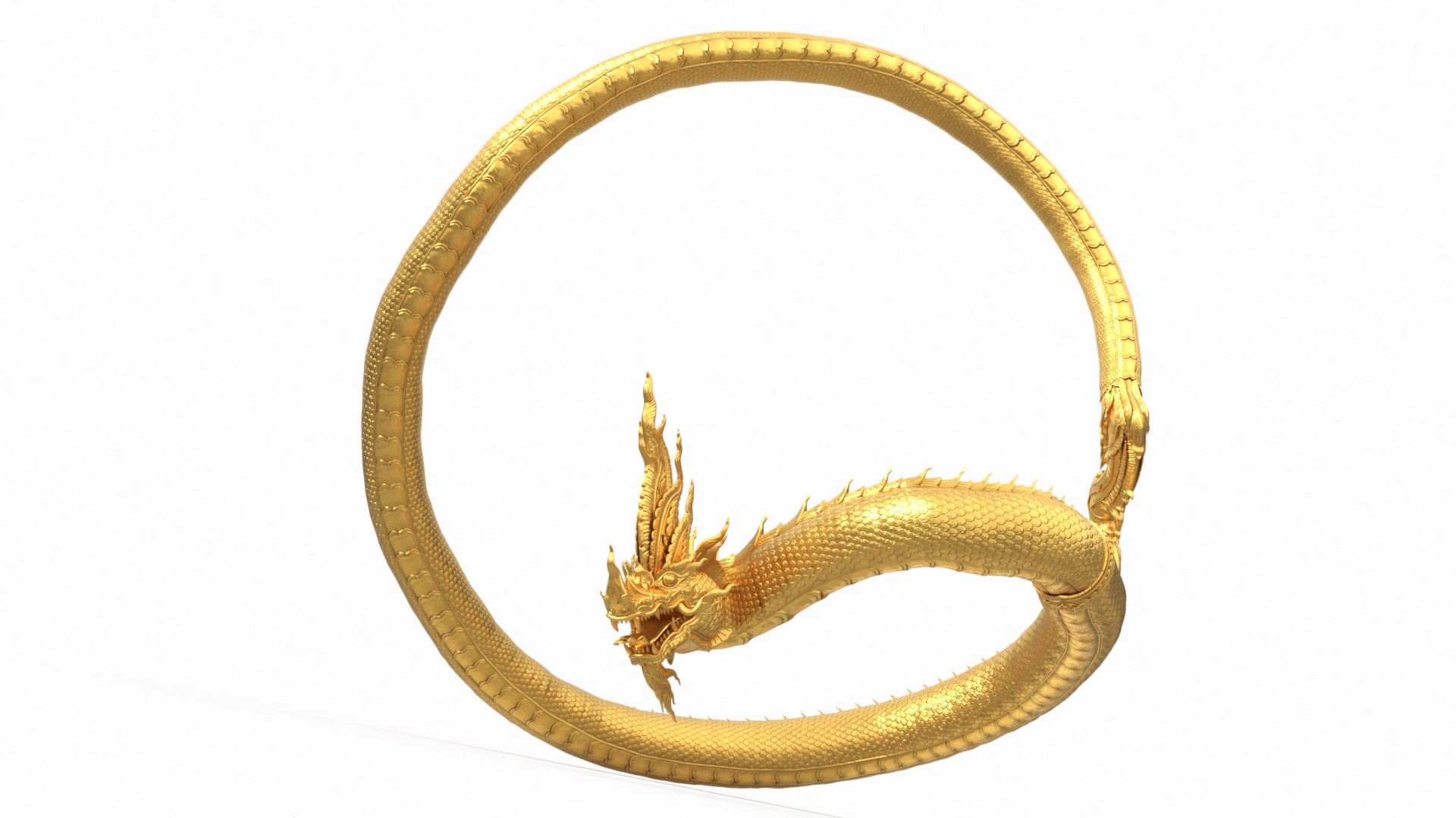 Gold Naga Dragon Rigged For Maya 3D Model - TurboSquid 2334184