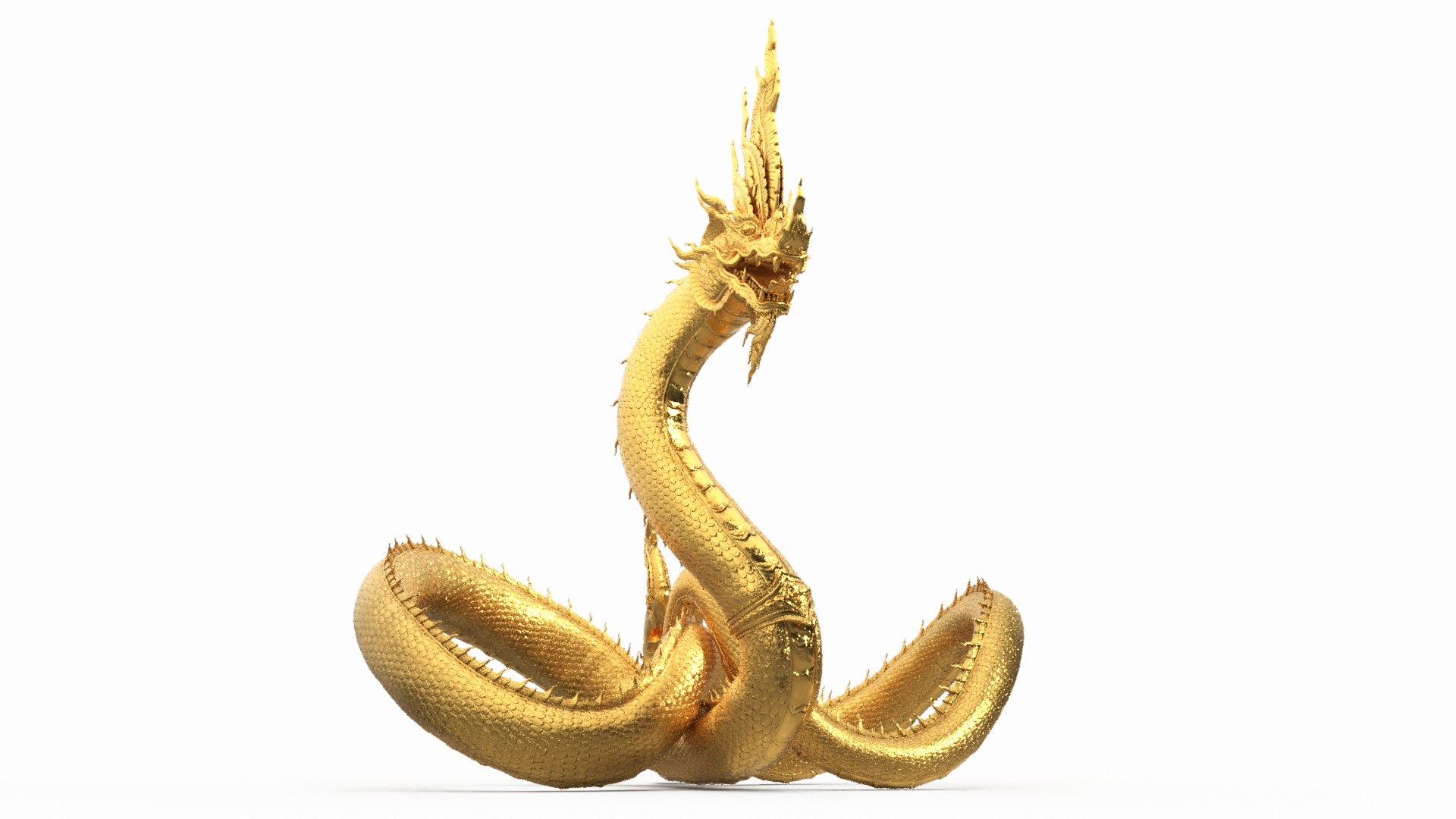Gold Naga Dragon Rigged For Maya 3D Model - TurboSquid 2334184