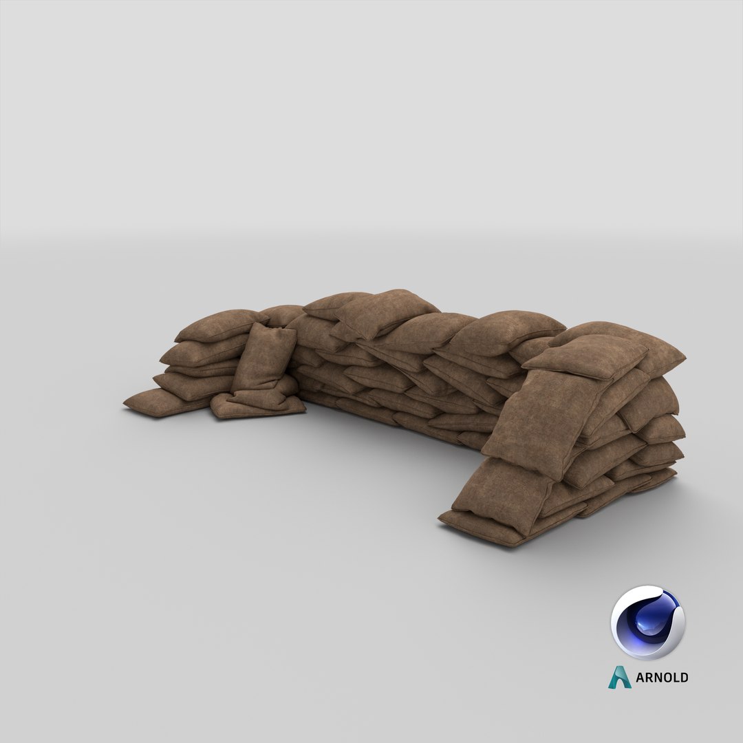 Sandbag Barricade 3D Model - TurboSquid 2141752